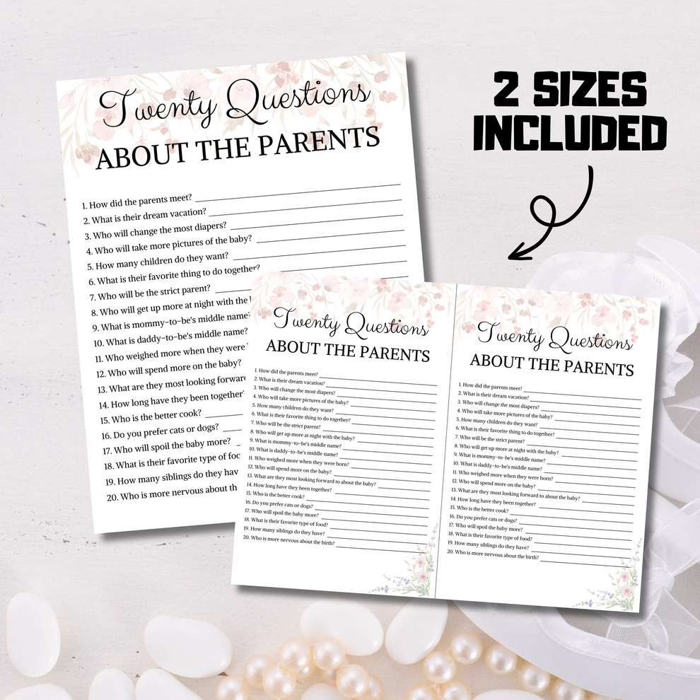 Baby Shower 20 Questions About The Parents | Do You Know the Parents ...