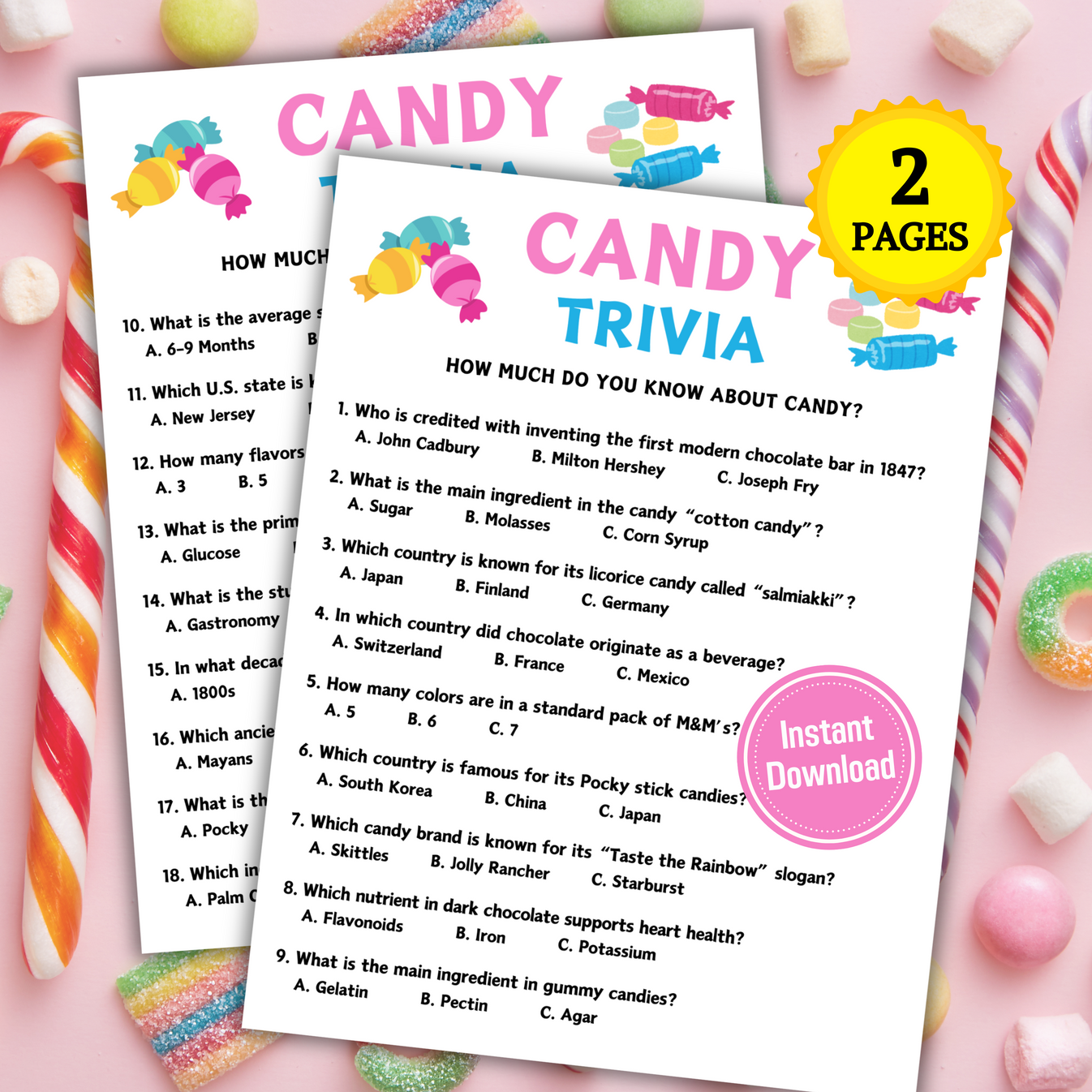 Candy Trivia Game | Candy Knowledge Quiz Game – Funny Print For You
