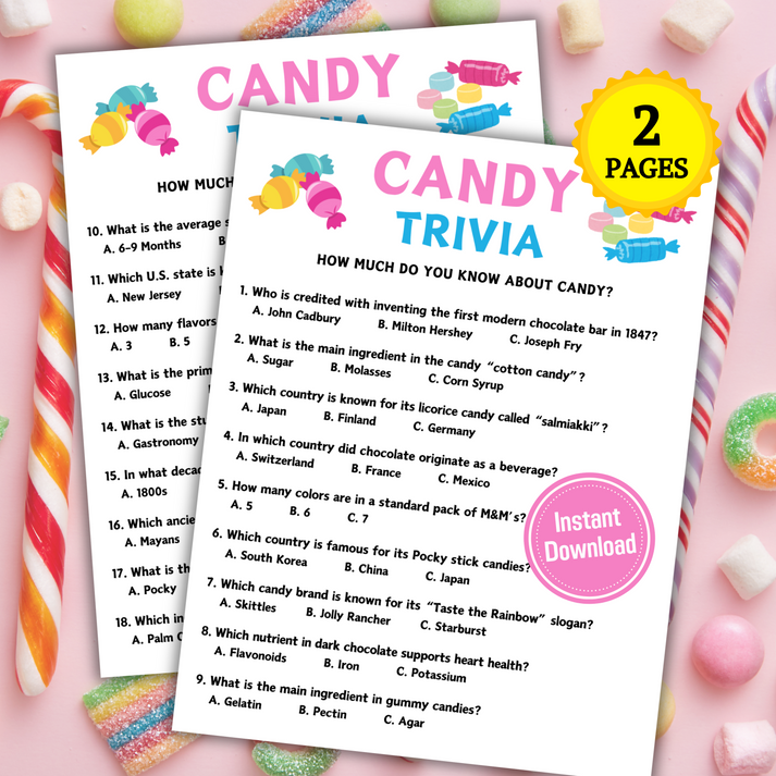 Candy Trivia Game | Candy Knowledge Quiz Game – Funny Print For You