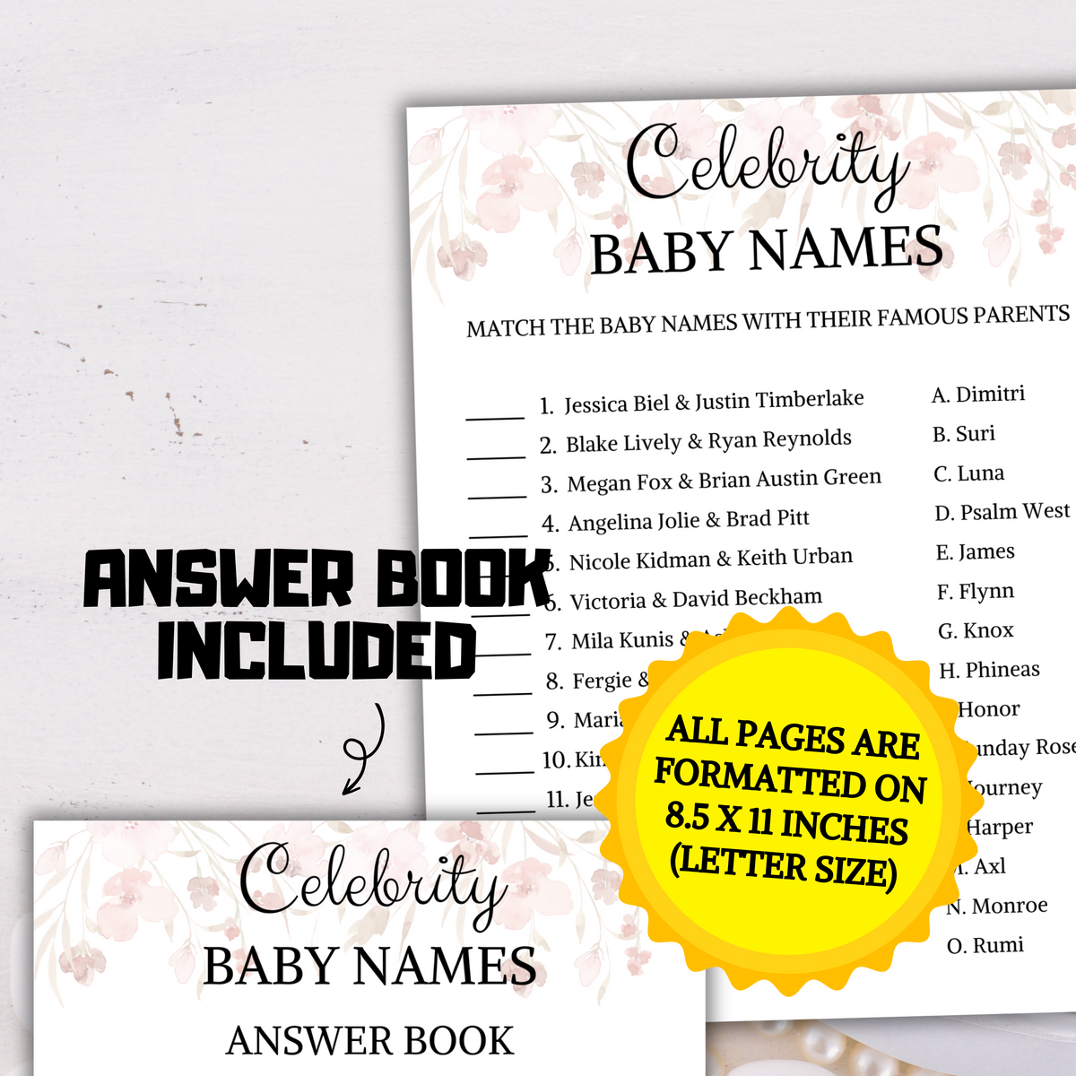 Celebrity Baby Names Baby Shower Game | Guess Celebrity Baby – Funny ...