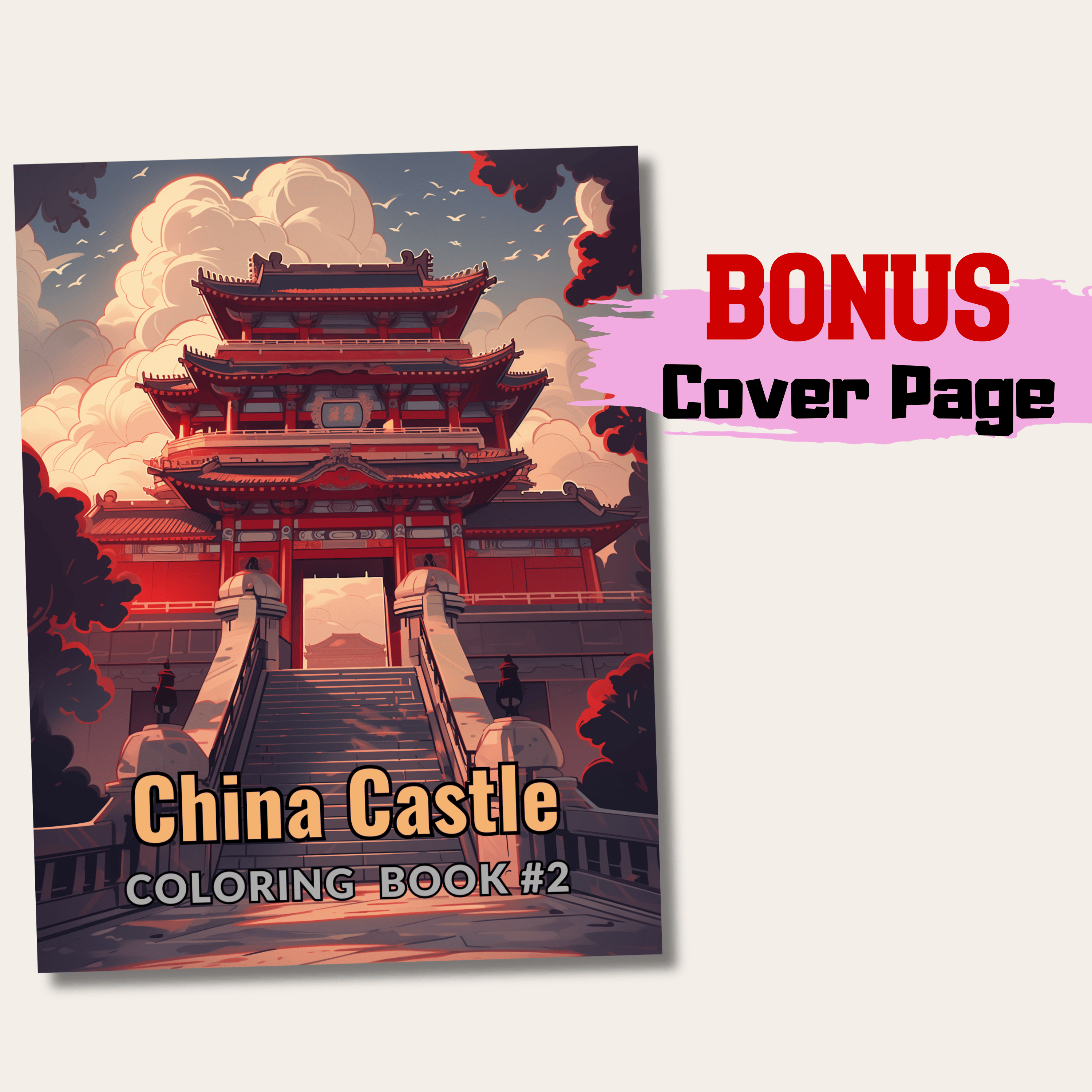 Chinese Castle Coloring Book, Immersive Journey into Historic Architec ...