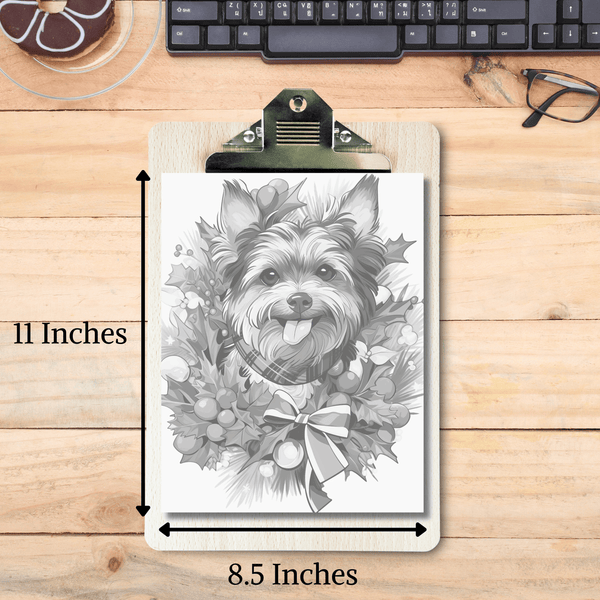 20 Pages Christmas Dogs Coloring Book, Christmas Canine Designs for Jo ...