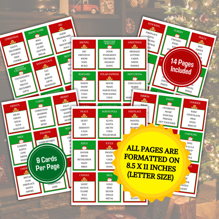 Christmas Taboo Game | Forbidden Words Family Christmas Game – Funny ...