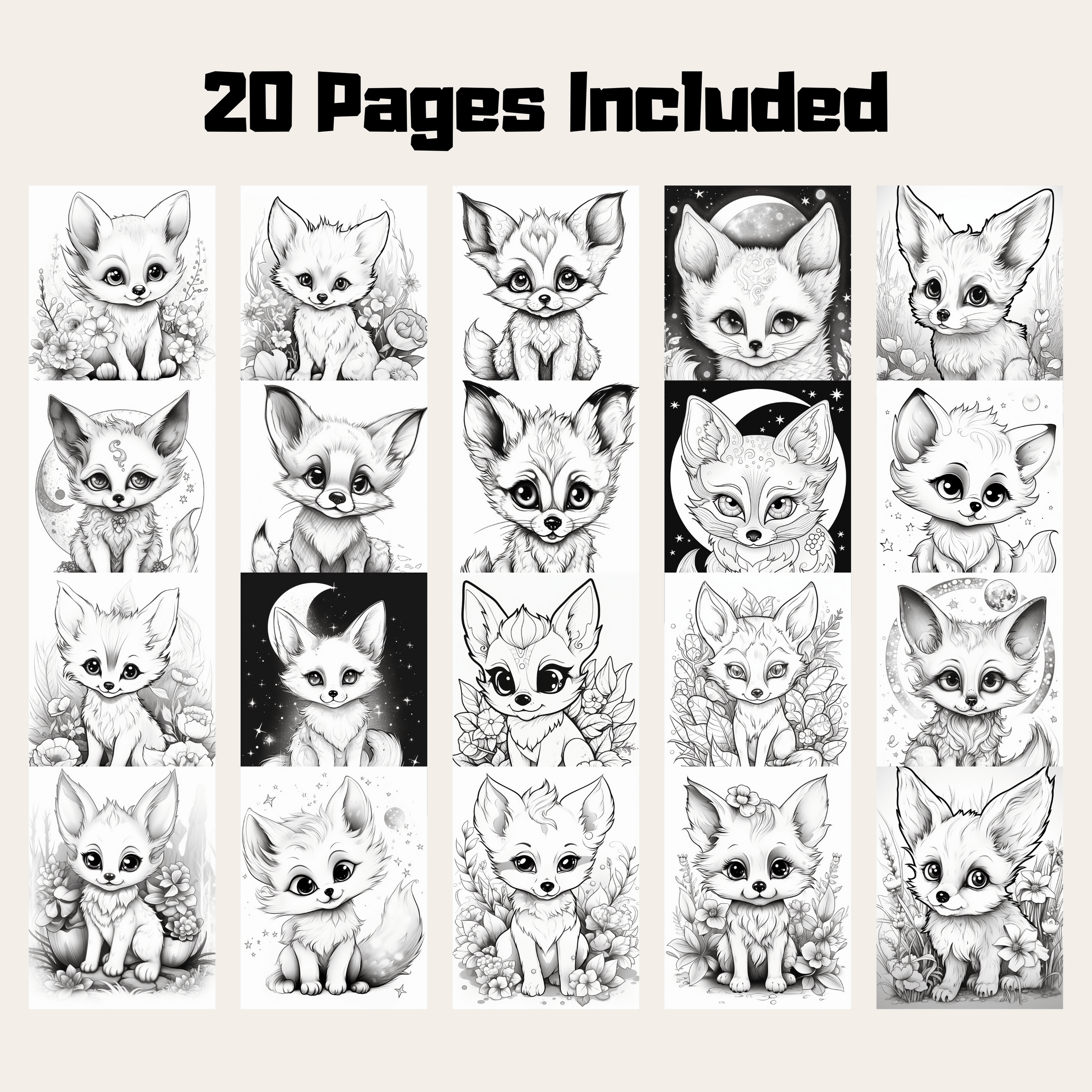 20 Adorable Baby Fox Grayscale Coloring Pages: Fun For All Ages, Insta ...
