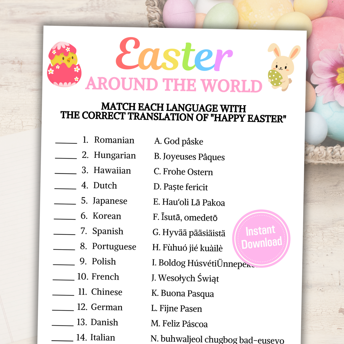 Easter Around The World Game | Say Happy Easter Around The World ...