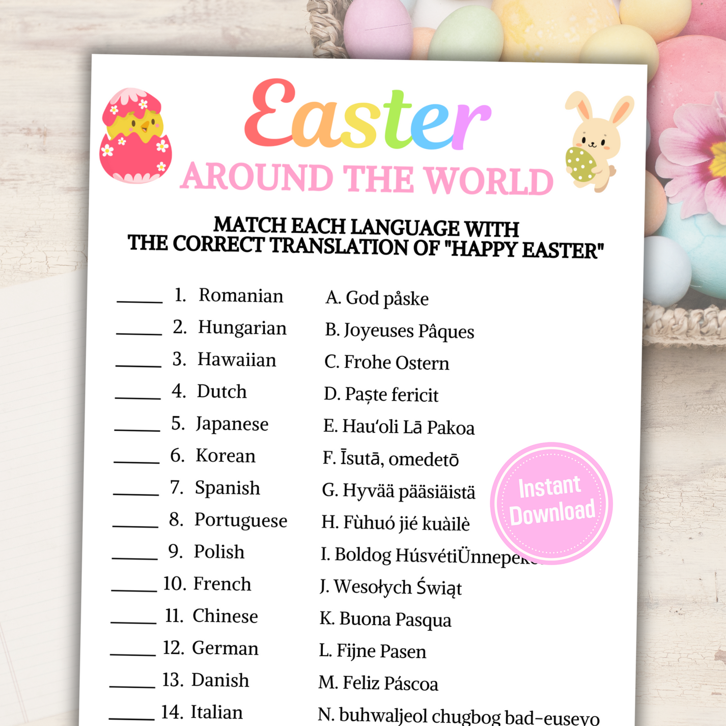 Easter Around The World Game | Say Happy Easter Around The World ...