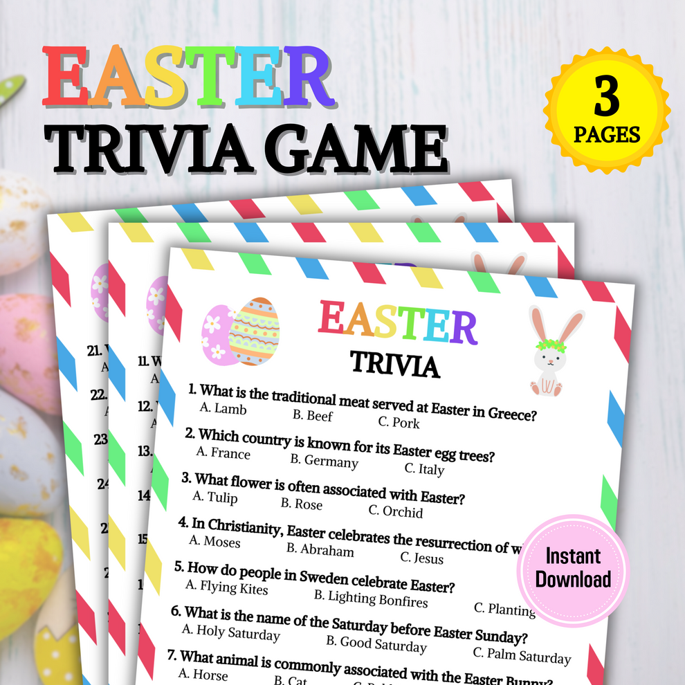 Easter Trivia Game | Easter Knowledge Quiz Printable – Funny Print For You