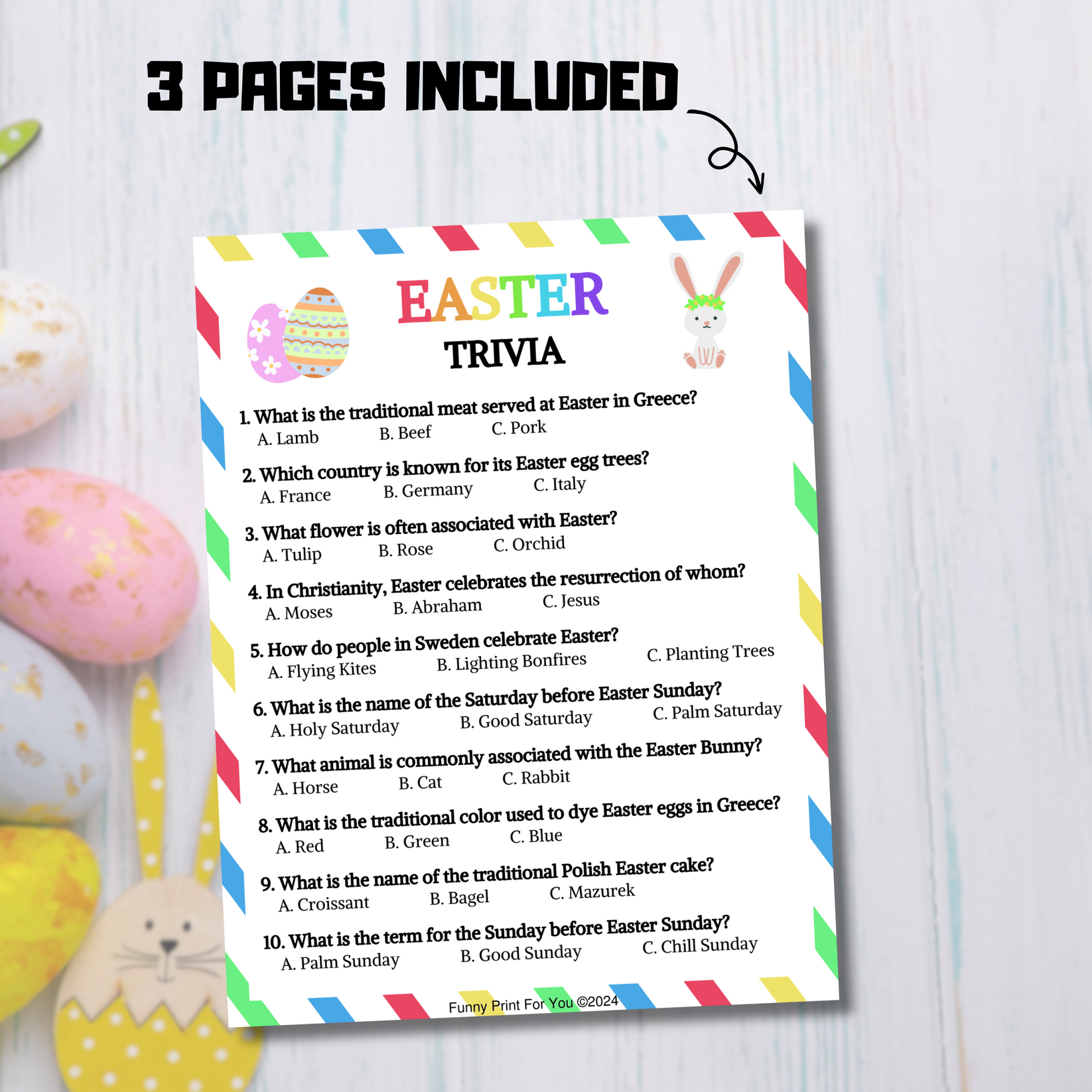 Easter Trivia Game | Easter Knowledge Quiz Printable – Funny Print For You