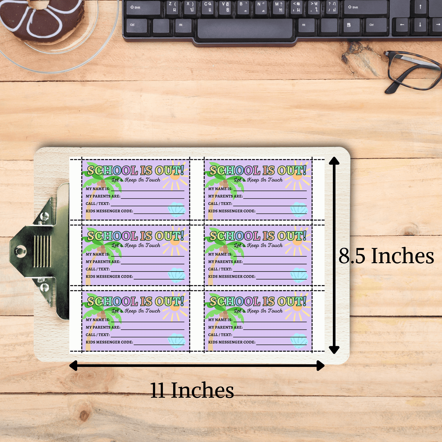 Editable Kids Contact Card, Keep In Touch Cards, Perfect for School Fr ...