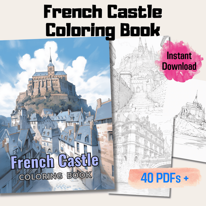 French Castle Coloring Book, Featuring Stunning Chateaus of France ...