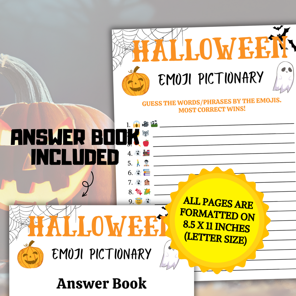 Halloween Emoji Pictionary Game | Halloween Emoji Game – Funny Print ...