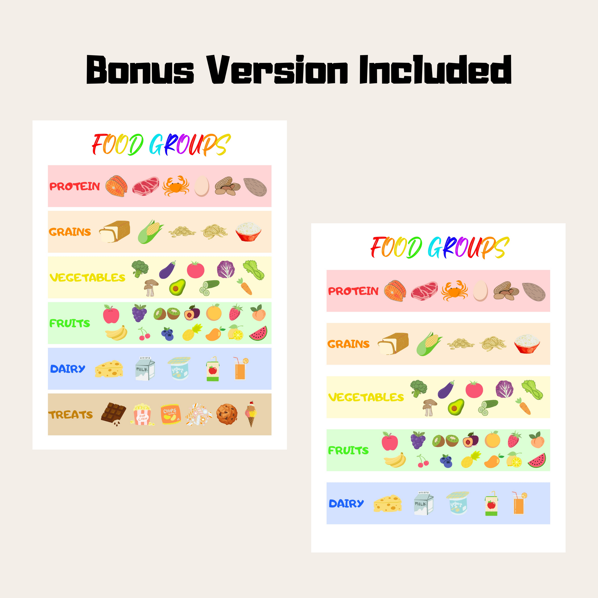 Fun and Educational Kids Food Poster Printable, Nutrition Facts Poster ...