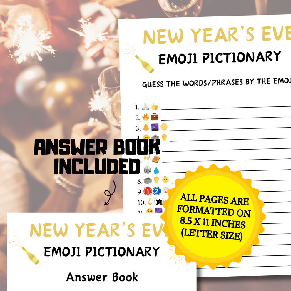 New Year's Eve Emoji Pictionary Game | New Years Emoji Quiz – Funny ...