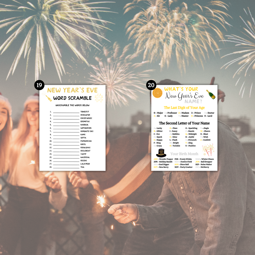 New Year's Eve Games Bundle | New Year Party For All Age – Funny Print ...