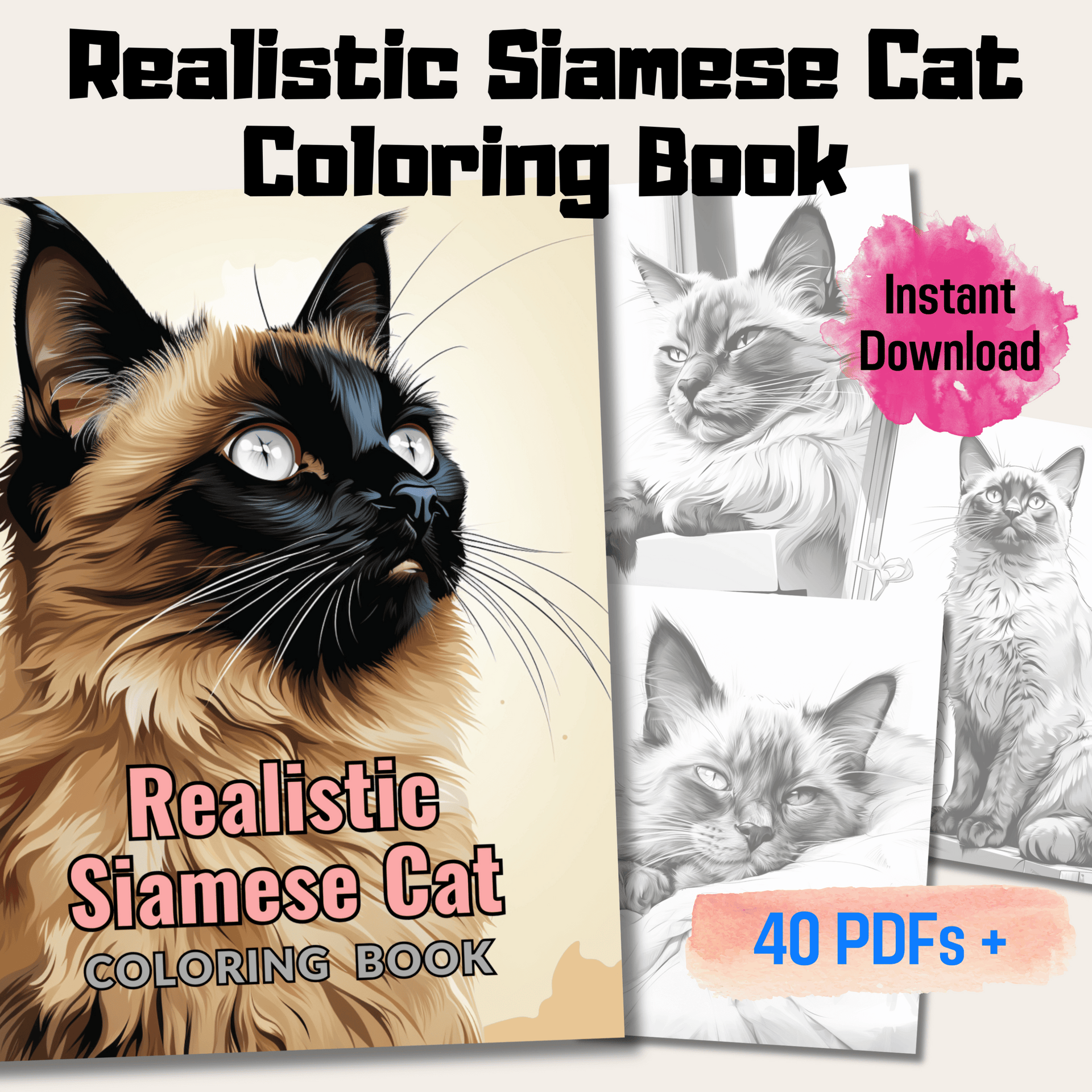 siamese cat coloring book