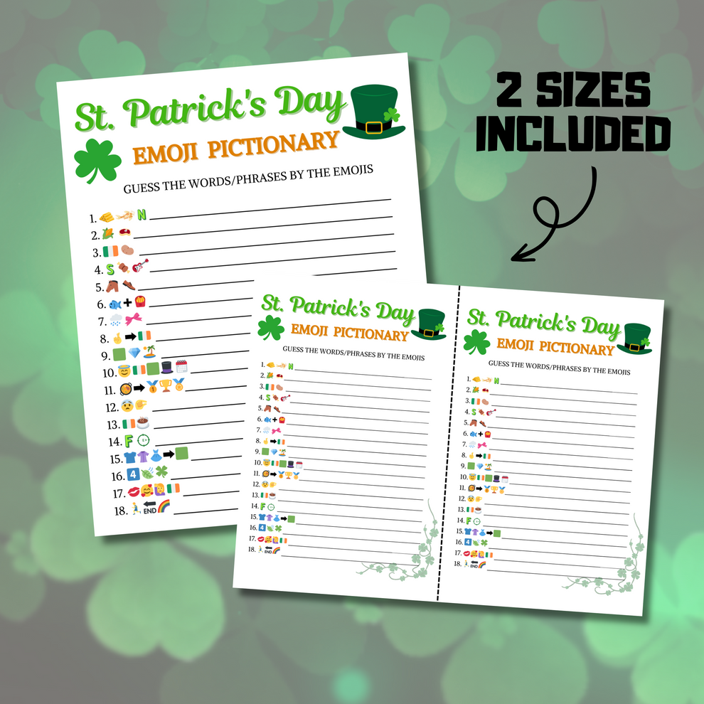 St. Patrick's Day Emoji Pictionary Game | Fun St. Patty's Day – Funny ...