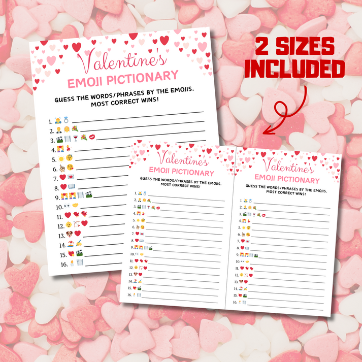 Valentine's Day Emoji Pictionary Game | Valentine's Day Emoji Quiz ...