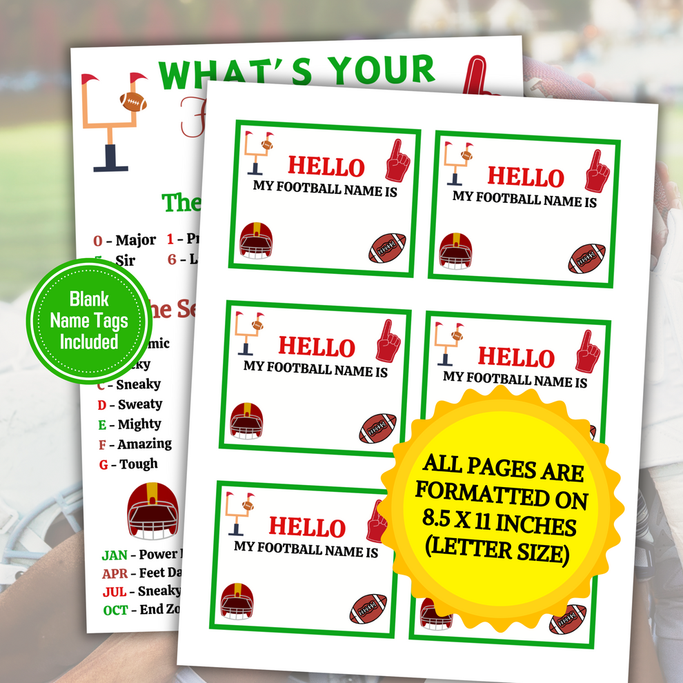What's Your Football Name Game | American Football Name Generator ...